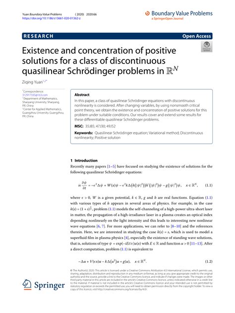 Pdf Existence And Concentration Of Positive Solutions For A Class Of Discontinuous Quasilinear