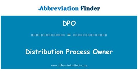 DPO Definición Dueño de proceso de distribución Distribution Process Owner