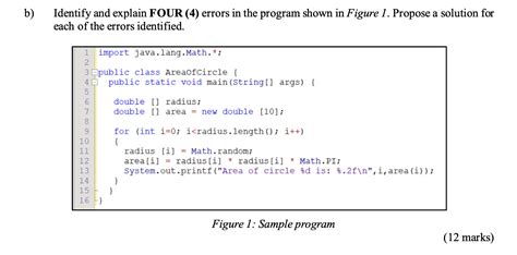 Solved B Identify And Explain Four 4 Errors In The