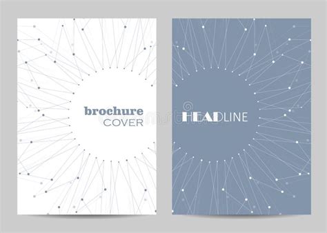 Brochure Template Layout Design Abstract Geometric Background With Connected Lines And Dots