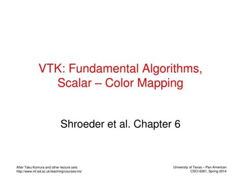 Ppt Vtk Fundamental Algorithms Scalar â€ Color Mapping Powerpoint