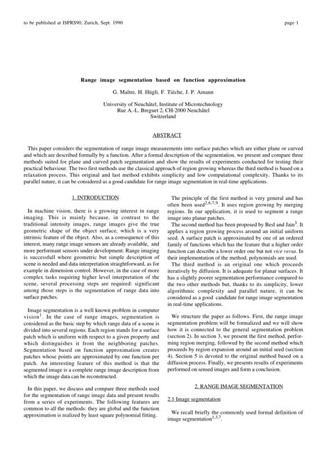 pdf range image segmentation based on function approximation