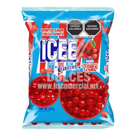 Canels Gomita Icee Cherry Sours Bolsa 454g Cartón Con 24 Bolsas