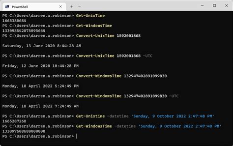 Convert To And From Windows And Unix Timestamps With Powershell Darrenjrobinson Bespoke