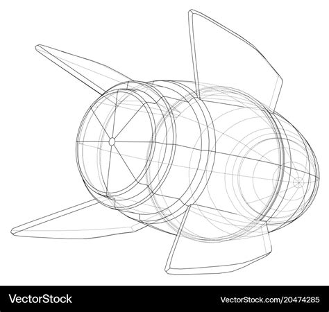 Exploding Rocket Sketch Royalty Free Vector Image