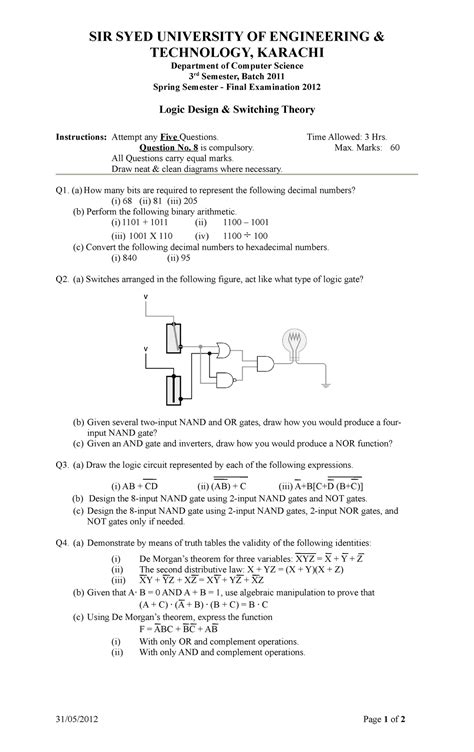 final 2 september 2017 questions sir syed university of engineering
