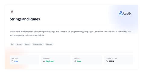 Go Strings And Runes Programming Tutorials Lab Labex