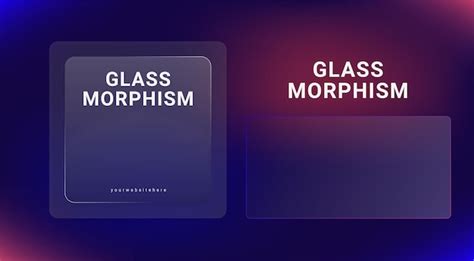 Glassmorphism 레이아웃 템플릿 흐리게 배너 디자인 Tra 세트와 함께 현실적인 유리 흐리게 효과 프리미엄 벡터