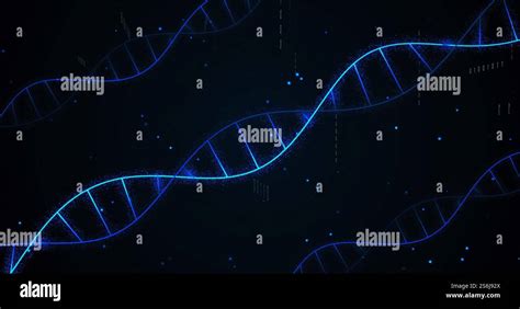 Image Of Dna Strands And Binary Coding Digital Data Processing Stock