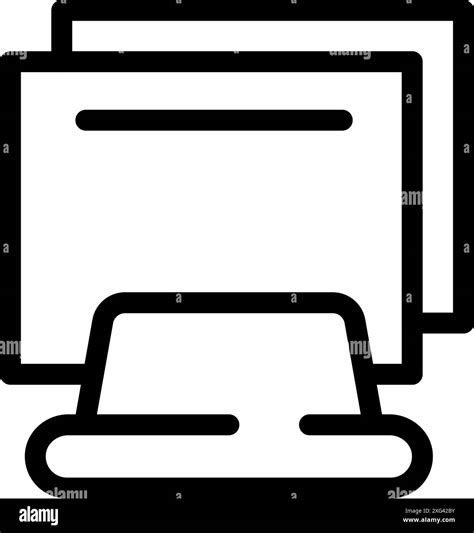simple icon representing a computer monitor displaying multiple open windows stock vector image