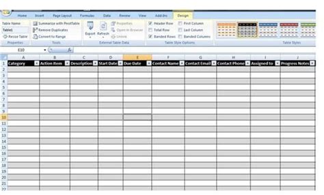 Using An Excel Action Items Template To Track Action Items