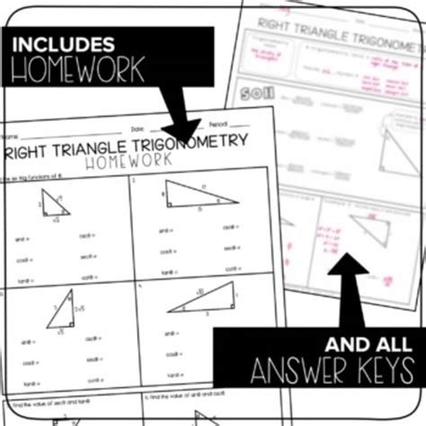 Six Trig Functions Soh Cah Toa Review And Reciprocals Guided Notes