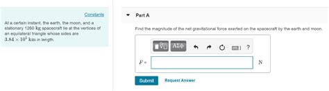 solved constants part a at a certain instant the earth