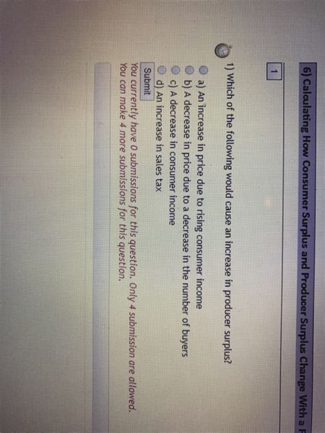 Solved Which Of The Following Would Cause An Increase In