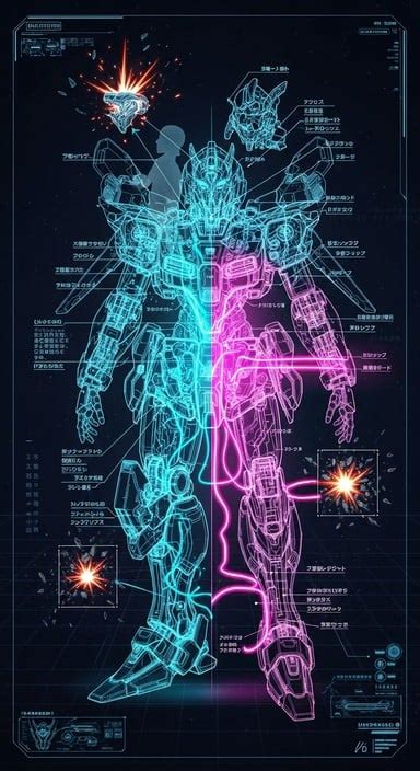 Free Glowing Robot Schematic Photo Mecha Robot Blueprint Download