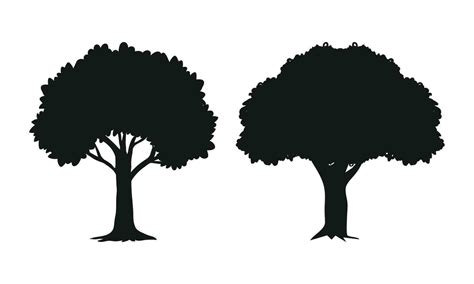 Vector Flat Design Oak Tree Silhouette 29238458 Vector Art At Vecteezy