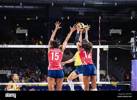 Paris If 08 08 2024 Brazil X Usa Womens Indoor Volleyball