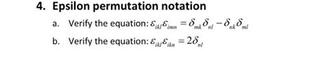 Solved 4 Epsilon Permutation Notation A Verify The