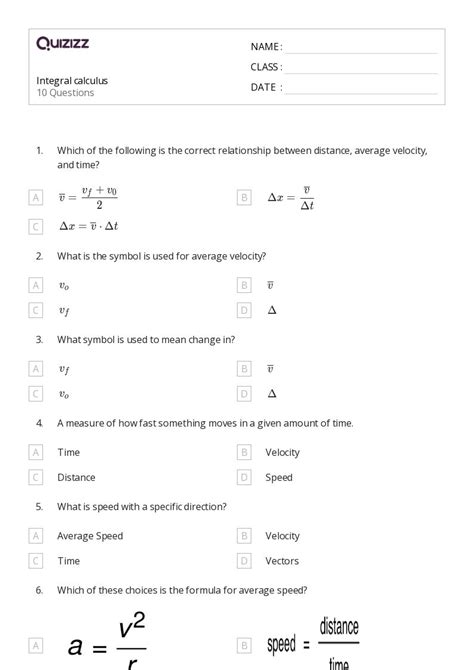 50 Integral Calculus Worksheets For 11th Grade On Quizizz Free And Printable