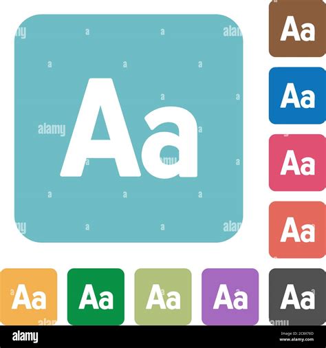 Flat Adjust Font Size Icons On Rounded Square Color Backgrounds Stock