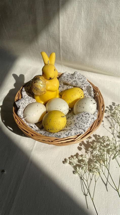 Easter Set Of Easter Eggs X Easter Bunny Candle Easter Decor Easter