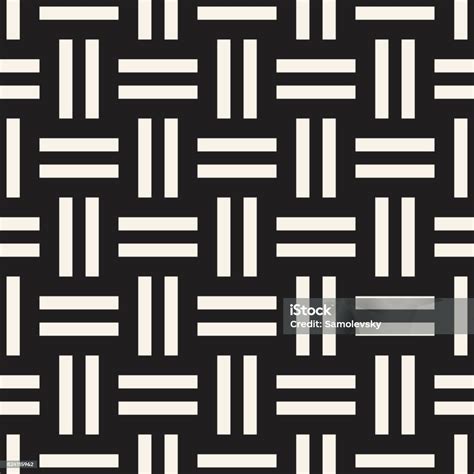 완벽 한 기하학적 패턴 벡터 그물눈 교차 그래픽 사각형 배경 체크 무늬 모티브입니다 크로스해칭된 라인의 원활한 흑백 텍스처입니다