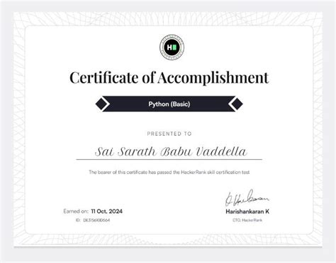 Python Hackerrank Programming Skills Sai Sarath Babu Vaddella