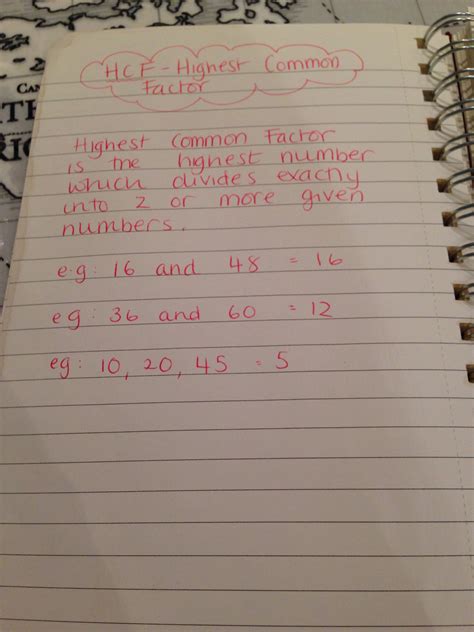 Hcf Highest Common Factors