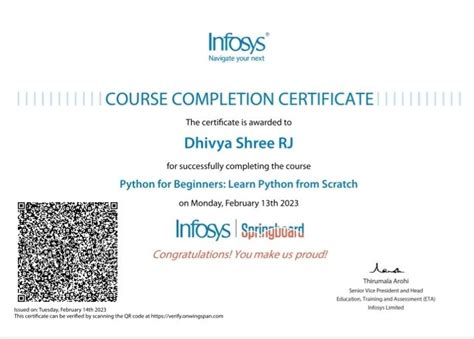 Dhivya Shree On Linkedin Learning Python Infosysspringboard