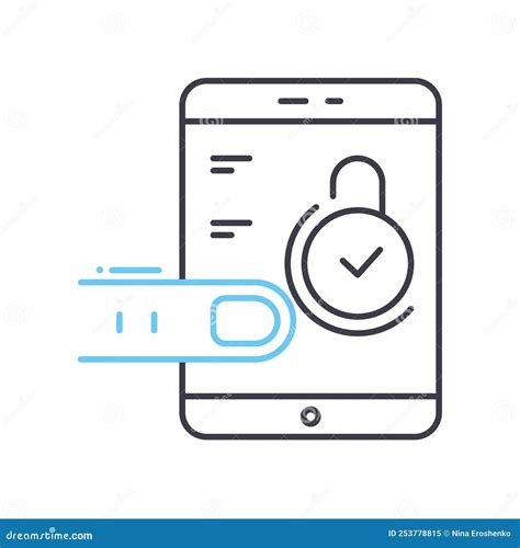 Fingerprint Line Icon Outline Symbol Vector Illustration Concept Sign Stock Vector