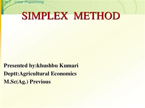 Simplex Method