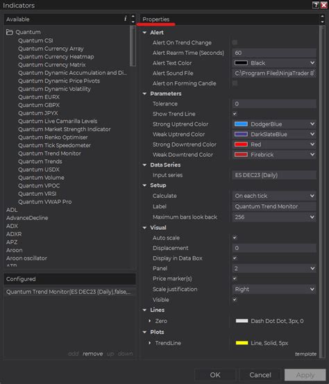 Trend Monitor For Ninjatrader 8 Information And Configuration