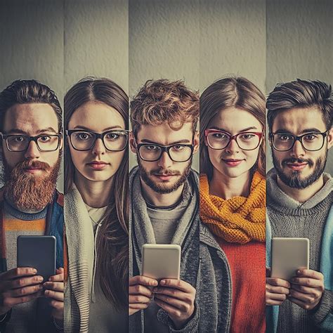 People Testing Social Media Premium Ai Generated Image