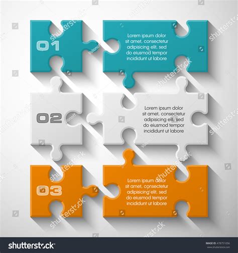 Three Piece Puzzle Business Presentation Circle เวกเตอรสตอก ปลอดคาลขสทธ 478751056