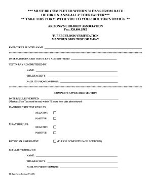 Fillable Online TB Form Doc Fax Email Print PdfFiller