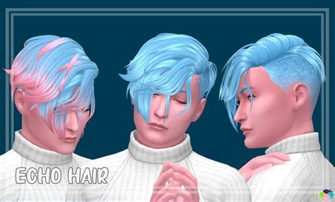 Echo Hair By Simandy Momtrait The Sims 4 Packs Sims 4 Hair Male Sims