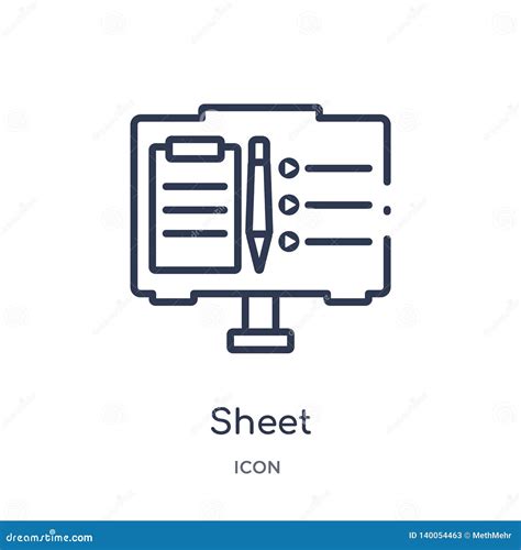 Linear Sheet Icon From Elearning And Education Outline Collection Thin Line Sheet Vector
