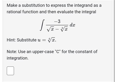 Solved Make A Substitution To Express The Integrand As