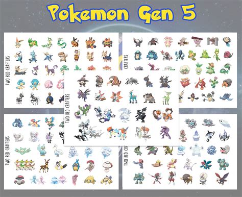Pokemon Gen 1gen 2gen 3gen 4gen 5gen 6gen 7 Character Etsy