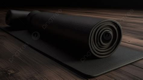 나무 바닥은 렌더링된 이미지에서 3d 검정 요가 매트를 강조합니다 요가 매트 필라테스 체육관 바닥 배경 일러스트 및 사진 무료 다운로드 Pngtree