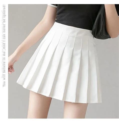 Preppy Style High Waist Solid Pleated Mini Skirt Thời Trang Thời