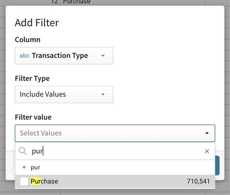 dataset filters