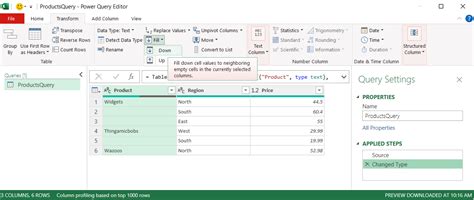 Excelpowerqueryfilldownproducts