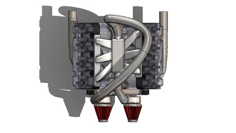 V6 Engine Solidworks 1 On Behance Behance