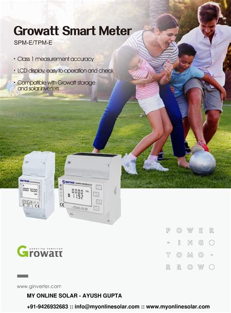 Lcd Growatt Zero Export Device Single Phase Smart Meter With Ct Model Name Number Spm E At