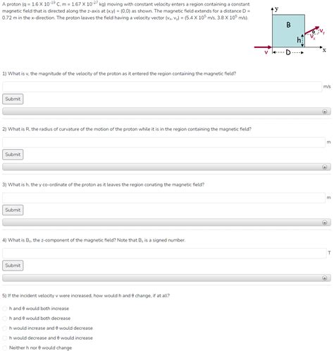 Solved A Proton Q 1 61019C M 1 671027 Kg Moving With Chegg Com