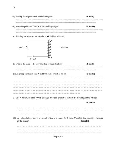 Form 2 Physics Mid Term 1 Examination 2024 2079