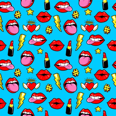 Seamless Pattern With Fashion Patches Vector Art At Vecteezy