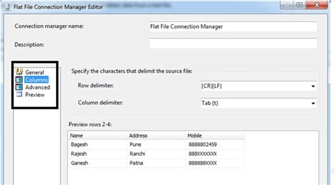Microsoft Business Intelligence Load Tab Delimited File To Sql Server Table Using Ssis Package