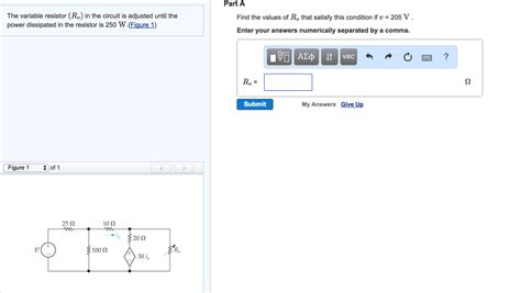 Solved The Variable Resistor R O In The Circuit Is